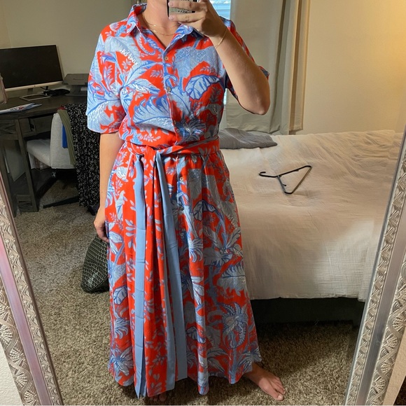 Gretchen Scott Designs | Dresses | Silk Shirtdress Full Flowy Skirt And ...